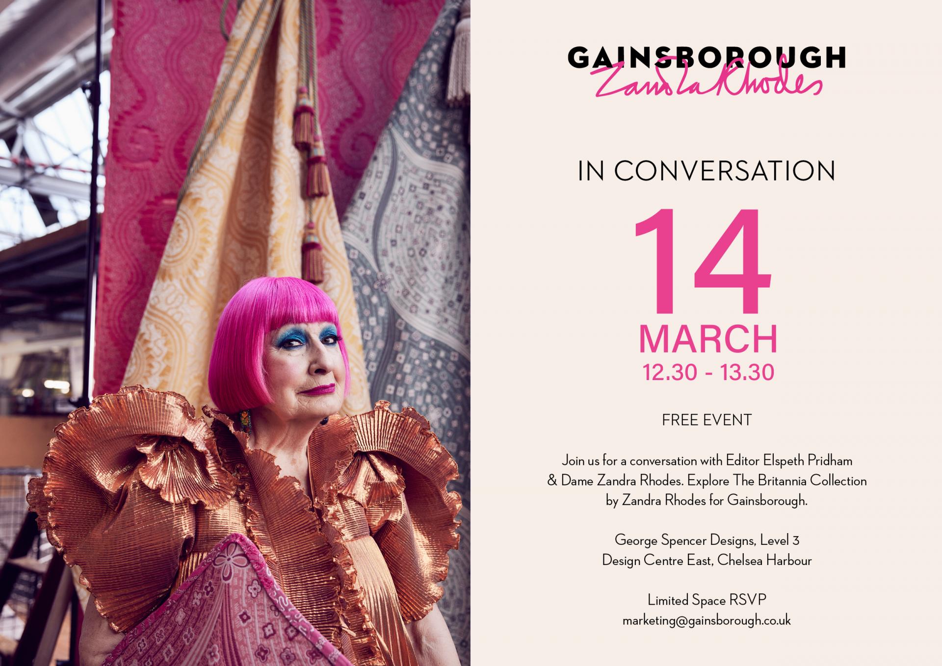 Gainsborough : In Conversation with Zandra Rhodes - The Edward ...